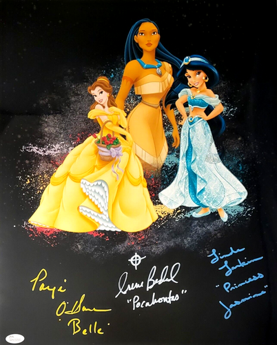 Disney Princess Signed 16x20 Photo Belle Jasmine Pocahontas Autograph ...