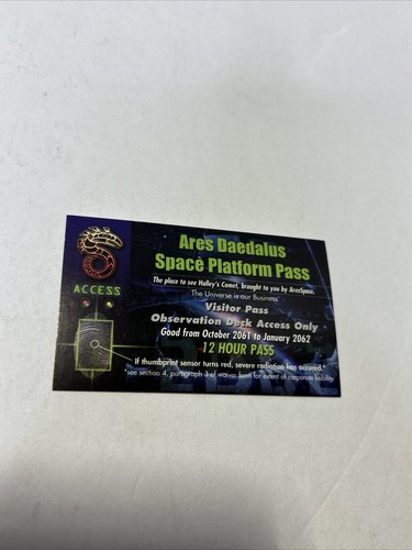 FASA Ares Daedalus Space Platform Pass ID Card J2 | eBay
