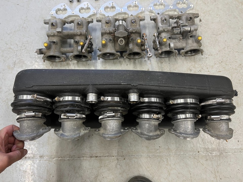 BMW S38 Individual Throttle Bodies ITB Plenum w/ M30 Adapters OEM E24 ...
