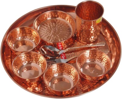 Indian Dinnerware Pure Copper Traditional Dinnerware Set Gift for Home ...