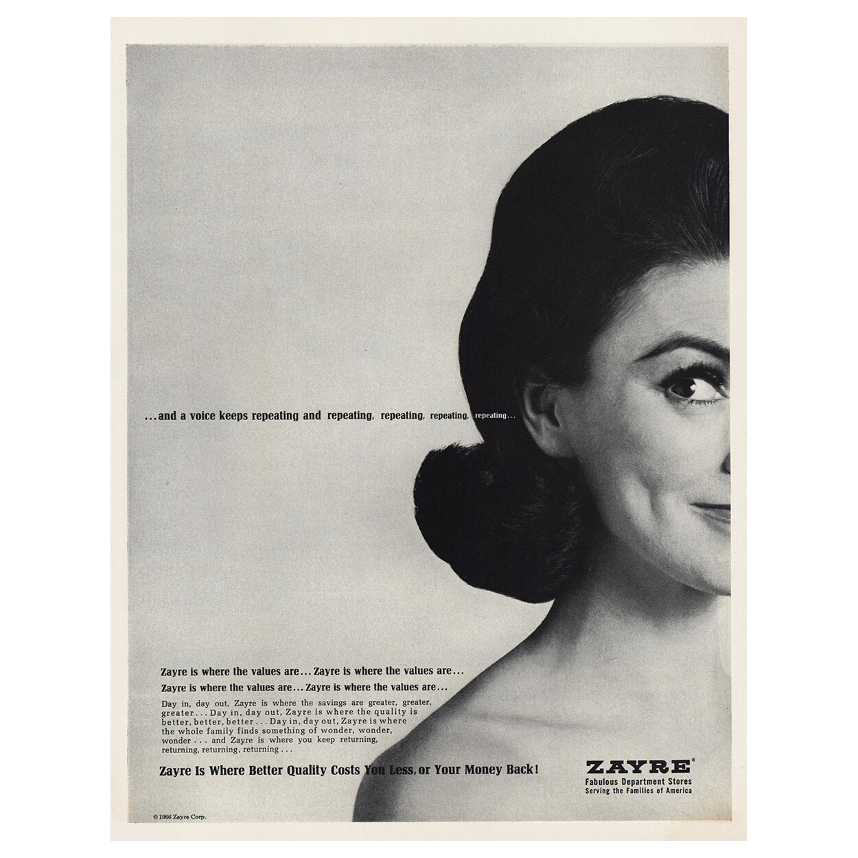 1966 Zayre Department Store: Voice Keeps Repeating Vintage Print Ad | eBay