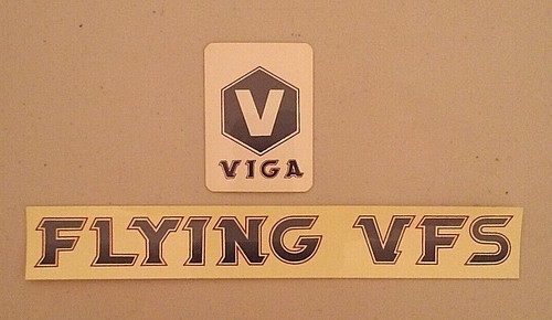 genuine Rare VIGA FLYING VFS head badge & frame DECAL / STICKER nos | eBay