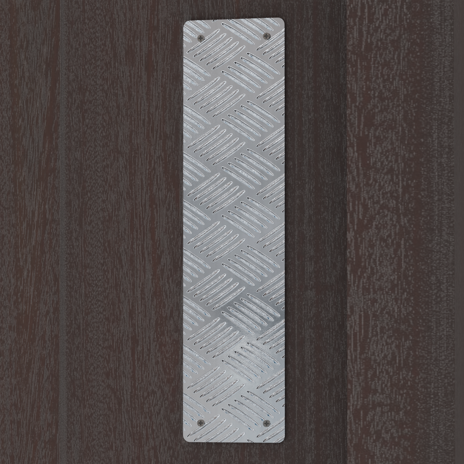 Door Kick Push Finger Plate - Aluminium Chequer Tread Plate Protection ...
