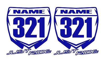 MOTOCROSS NUMBER PLATE DECAL STICKER CUSTOM NAME # MX YAMAHA YZ YZF | eBay