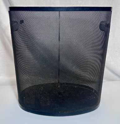 Wire Mesh Oval Solid Black Office Garbage Can 14.5"x13.5"x8" Recycle ...
