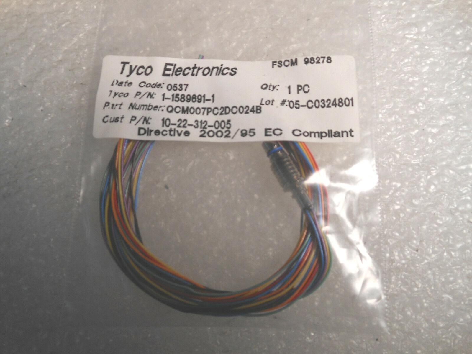 TE Connectivity QCM007PC2DC024B Standard Circular Conn TYCO P/N 1589691 ...