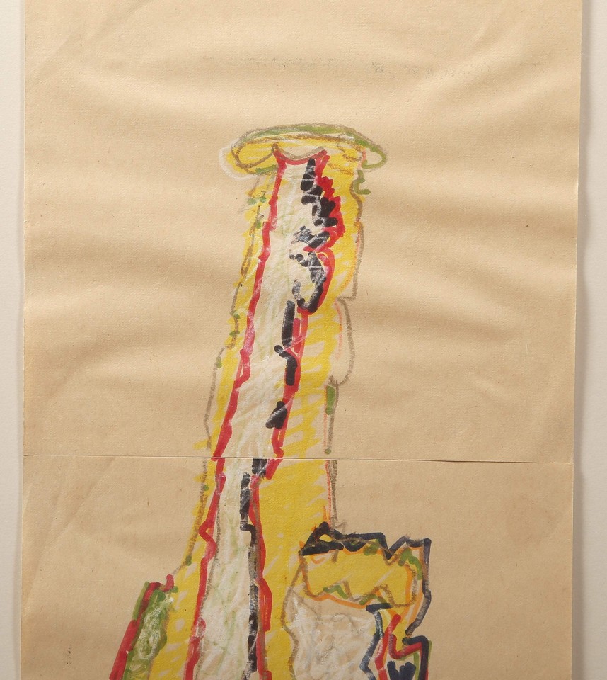 John Chamberlain, Yellow Coconut, Marker and pencil on newsprint | eBay UK