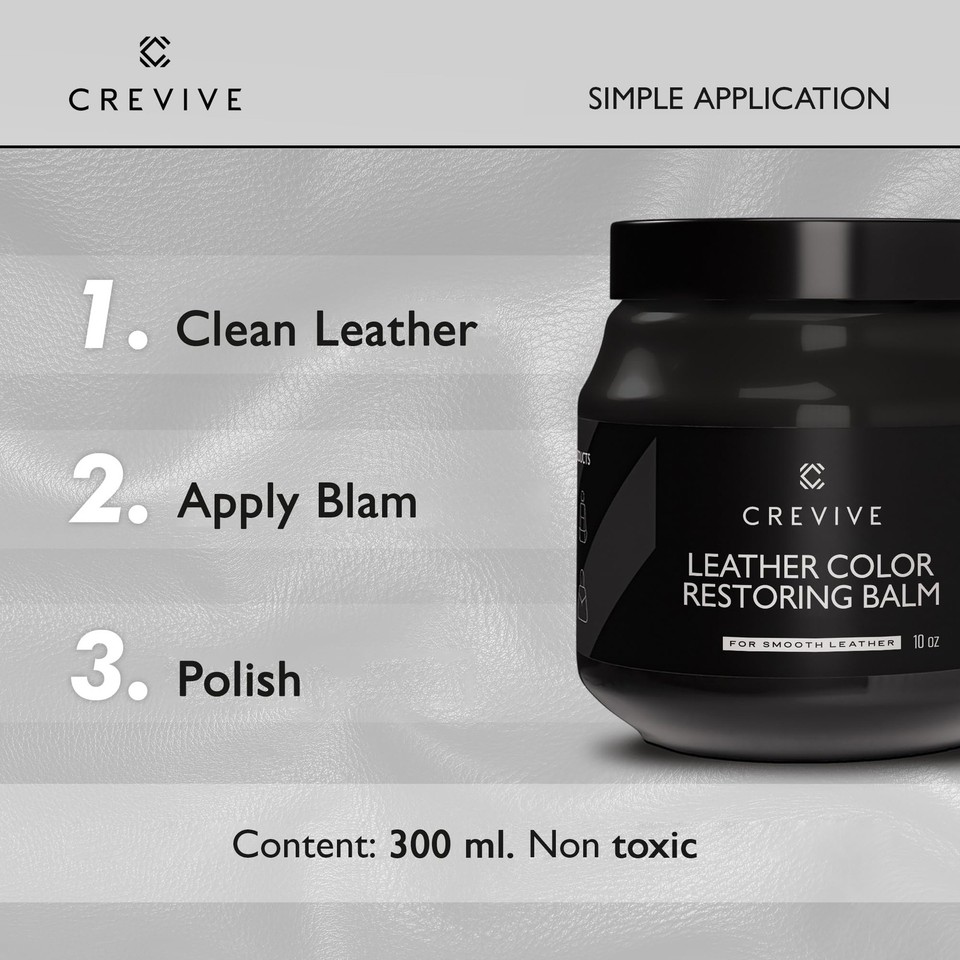 Leather Recoloring Balm Black 10 oz - Leather Color Restorer - Leather ...