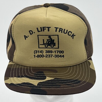 A.D. Lift Truck STL Forklift Camouflage Cap - Vintage SnapBack Foam Hat ...