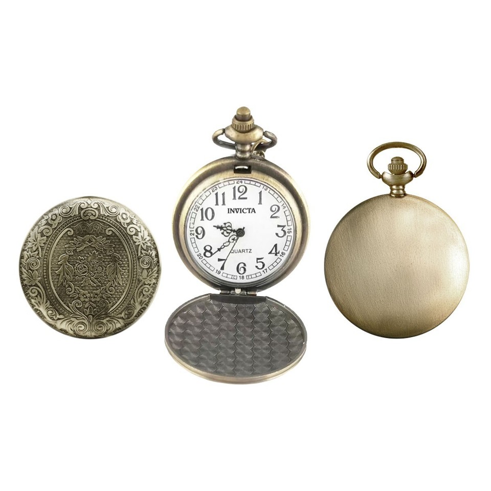 NEW Invicta Vintage 47mm Monarch Pocket Quartz Bronze Tone w/Chain ...