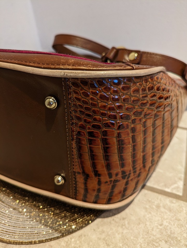 GUC Brahmin Small Lena Toasted Almond Haynes Handbag. Missing Tassel ...