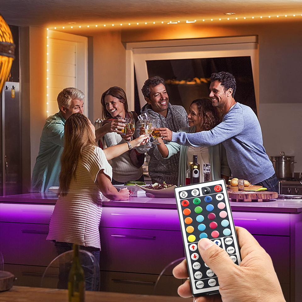 100 Ft LED Lights for Bedroom Music Sync Color Changing RGB LED Strip ...