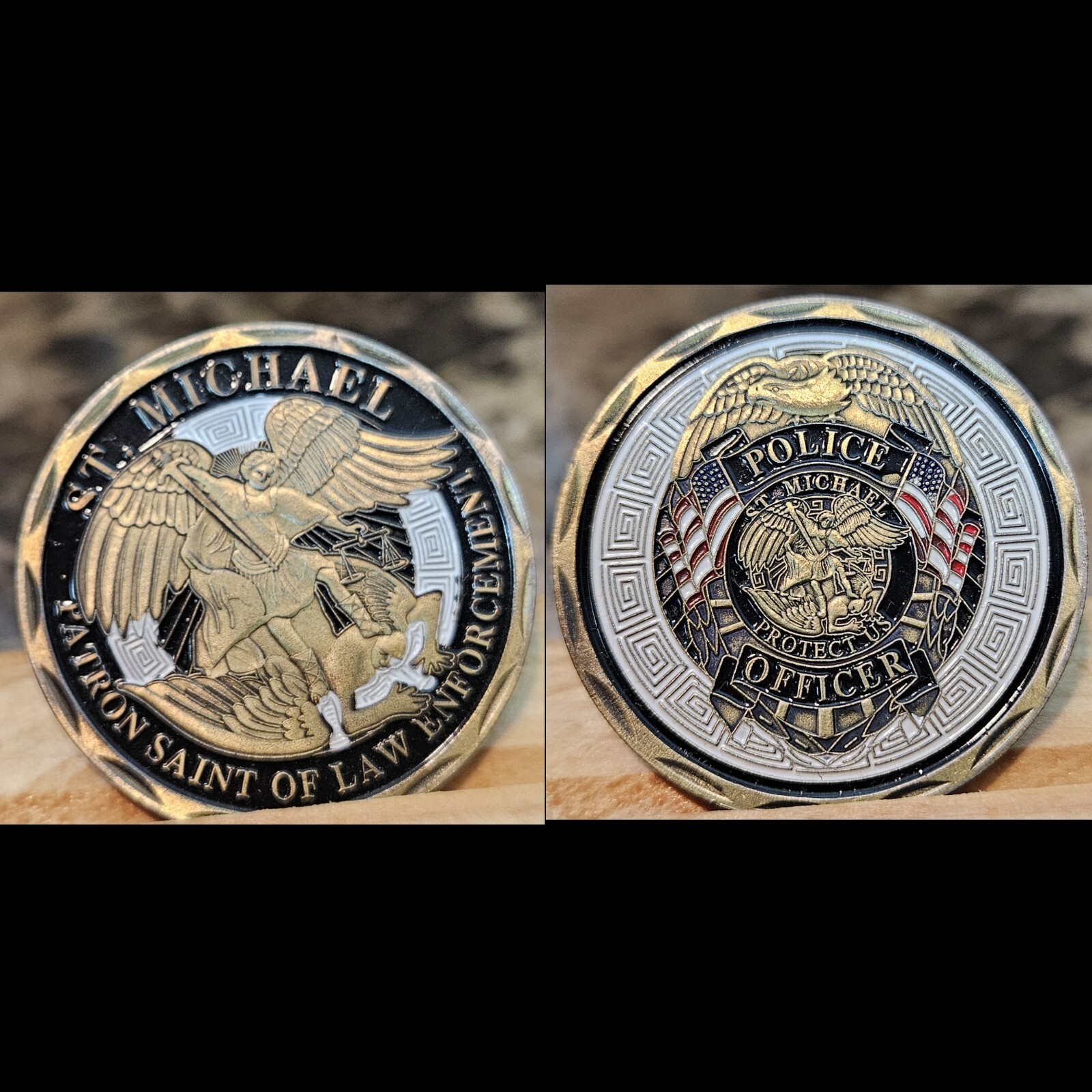 Two Saint Michael Patron Saint Of Law Enforcement Police Challenge ...