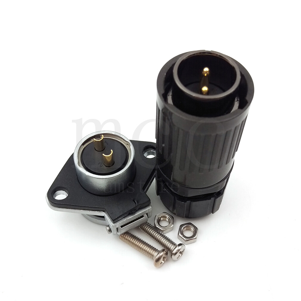 HE20 2 Pin Waterproof Electrical Wire Connector Plug Socket,LED Power ...
