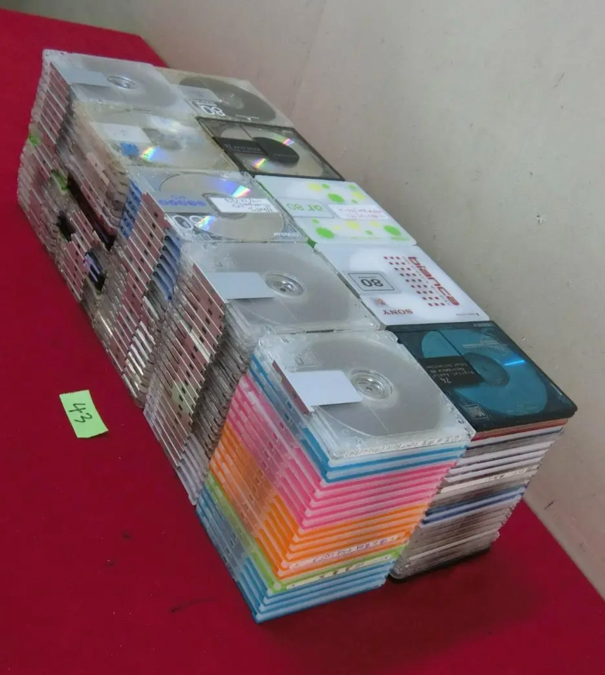 Lot of 50 MD disks Mini Discs Caseless Has been recorded 74/80 min ...