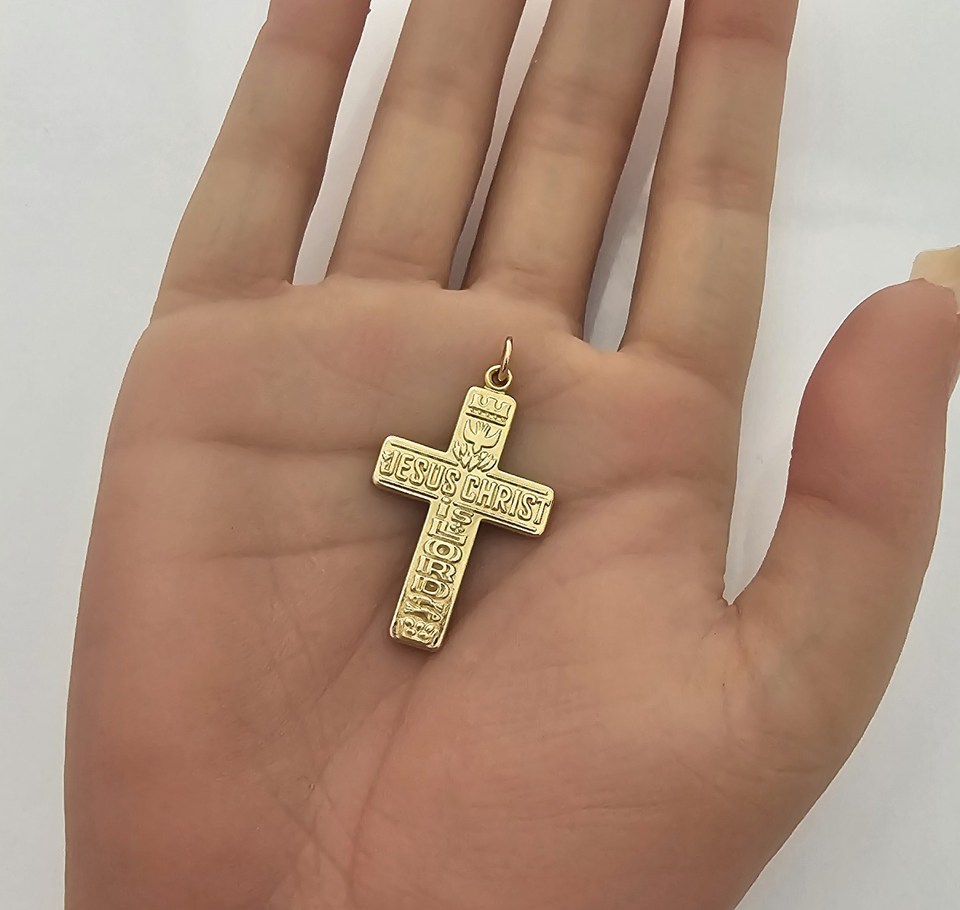 14K Gold James Avery JESUS CHRIST IS LORD Cross Pendant 7grams Retired ...