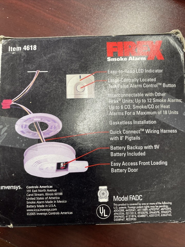 KIDDE FIREX 4618 AC SMOKE ALARM 120V HARDWIRE W/ 9V BATTERY BACKUP | eBay