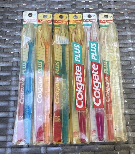 6 Vintage Colgate Plus Diamond Full Head Soft Bristle Toothbrushes #2 ...