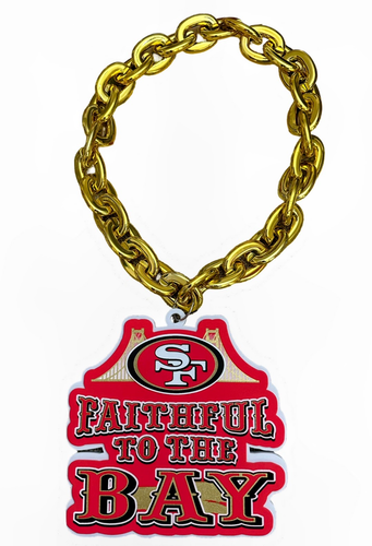 San Francisco 49ers Big Chain "FAITHFULL TO THE BAY" Logo Necklace RED ...