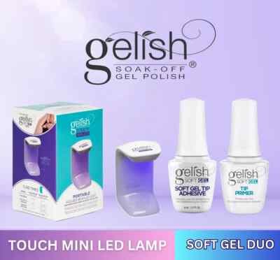 Gelish Touch Mini Led Lamp + Soft Gel Duo Tip Adhesive & Primer BUNDLE ...