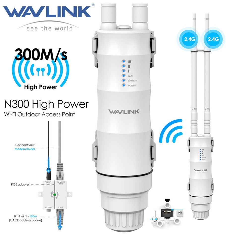 WAVLINK Outdoor Wireless Extender Router Wifi Boosters Network Repeater ...