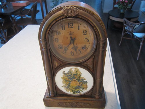 RARE ANTIQUE PAO SZE , CHEFOO, CHINA ALL ORIGINAL 8 DAY MANTLE CLOCK