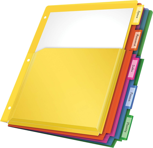 Expanding Plastic Binder Dividers, Works with 3 Ring Binder, Flexible ...
