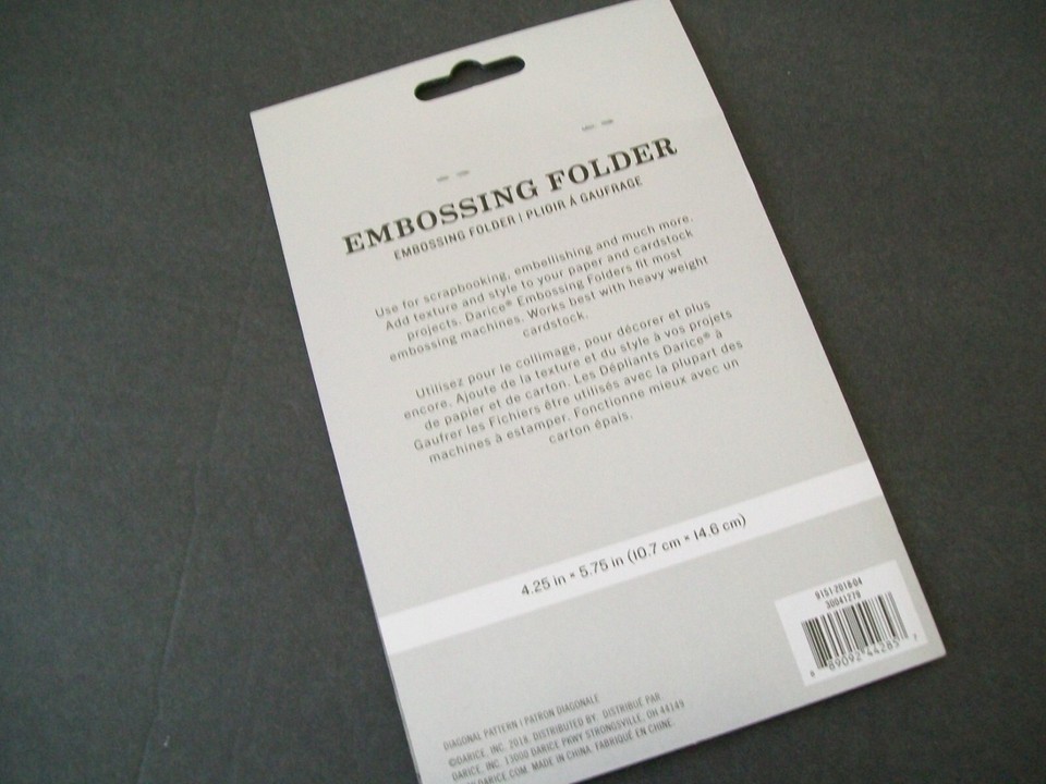 Darice Embossing Folder, Diagonal Pattern, Cardmaking, Scrapbooking ...