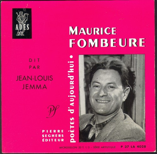 MAURICE FOMBEURE par JEAN-LOUIS JEMMA SEGHERS RARE 33T Format EP ADES ...