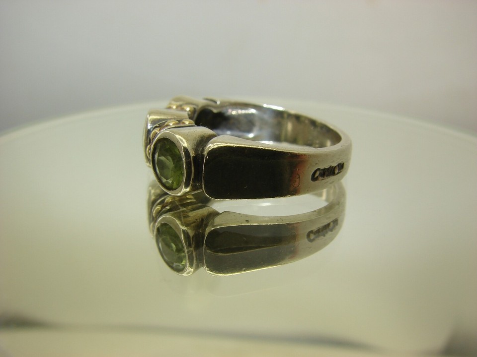 Lagos Peridot Sterling Silver & 18K Gold Ring Size 7 | eBay