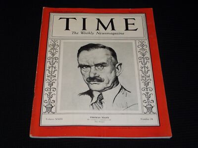 1934 JUNE 11 TIME MAGAZINE - THOMAS MANN COVER - L 22375 | eBay