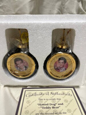 Vintage Bradford Editions Solid Gold Elvis Heirloom Porcelain Ornament ...