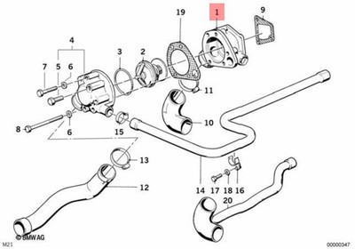 Genuine BMW E28 E30 E34 Cooling System Thermostat Housing OEM ...