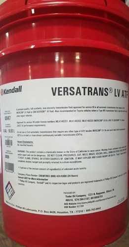 Kendall Versatrans LV ATF - Automatic Transmission Fluid; Quarts or 5 ...