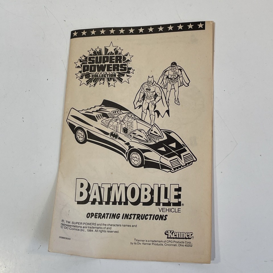 Vintage Kenner Batmobile Batman DC Super Powers Collection Vehicle 1984 ...