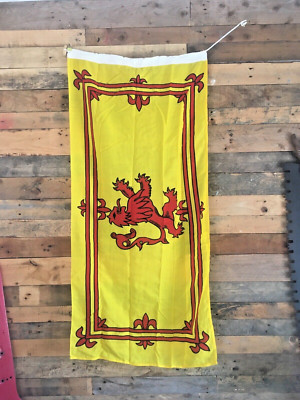 VINTAGE 4FT ROYAL BANNER OF SCOTLAND YELLOW LION RAMPANT FLAG WALL ...