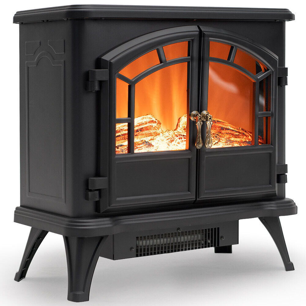 Carson FS01 Standing Electric Stove Fireplace Heater with Flame Effect ...