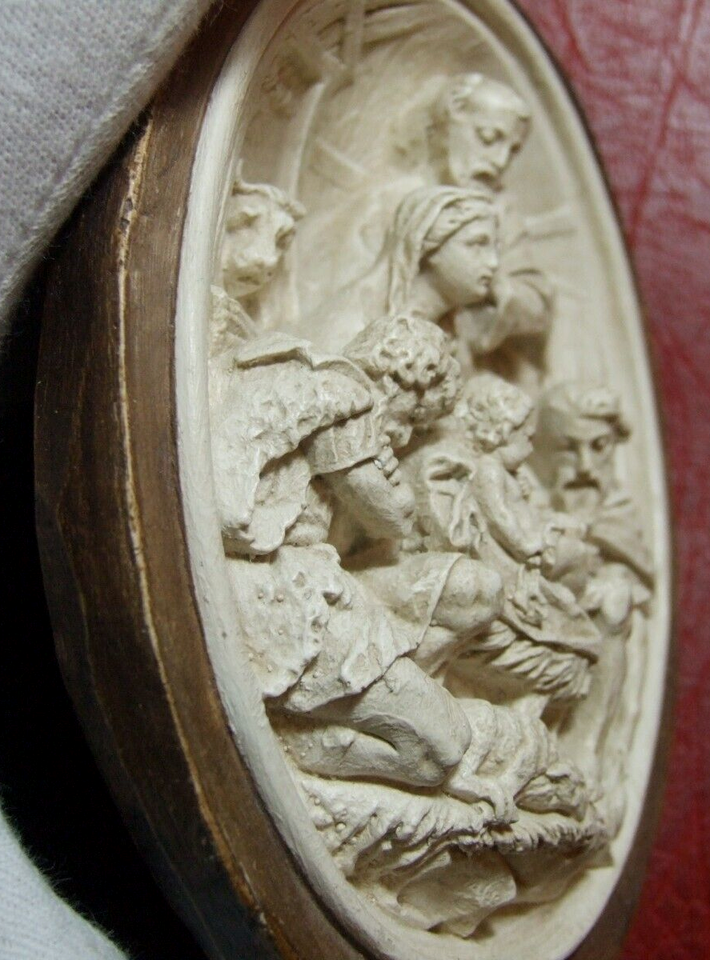 Vintage Christian the St. family in a stable 3D plaster icon | eBay ...