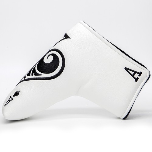 Golf Putter Cover Blade Putter Headcover Magnetic White Golf Club Head ...
