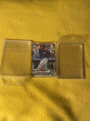 25 Pieces Snap shut Card Display Holder Protectors 4 Baseball Acrylic ...