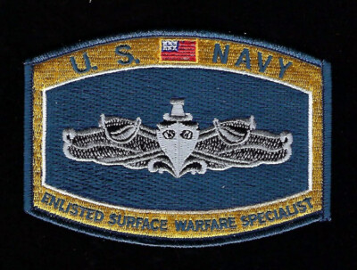 Enlisted Surface Warfare Specialist ESWS HAT PATCH US NAVY VETERAN PIN ...