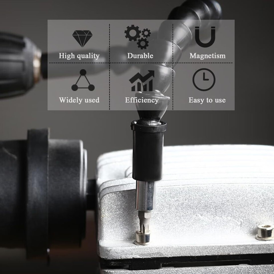 2 Flexible Drill Bit Extension w10 Drill Bits Magnetic Hex Screwdriver ...