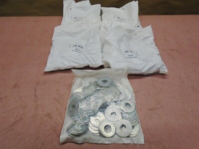 500 pcs NEW Wrought Washer Manufacturing 7/16" ID STD Zinc Flat Washer ...