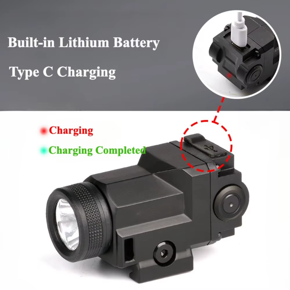 Pistol Light for Guns 800 Lumens Tactical LED Flashlight USB ...