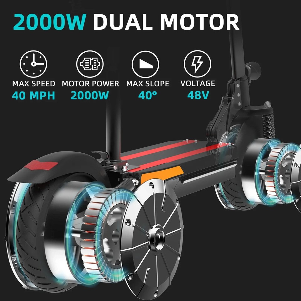 used X500 2000W Dual Motor Electric Scooter Max Speed 40MPH for Adults ...