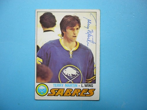 1977/78 O-PEE-CHEE NHL HOCKEY CARD #318 TERRY MARTIN VG+ NICE AUTO ...
