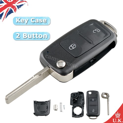 For VW Transporter T5 T6 Amarok Polo Golf 2 Button Replacement Flip Key ...