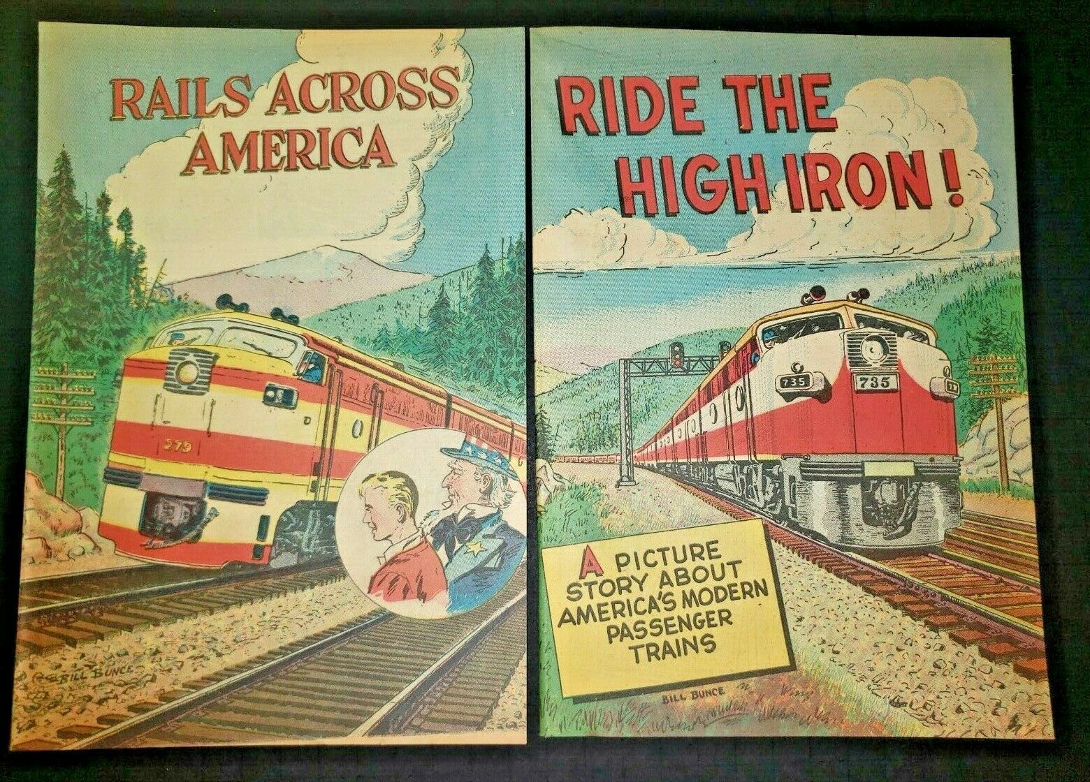 2 Railroad Train Giveaway Comic Uncle Sam Assn. of American Railroads ...
