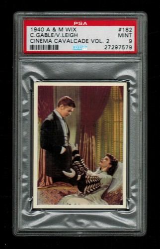 PSA 9 GONE WITH THE WIND 1940 Wix Cigarette Card #182 CLARK GABLE ...