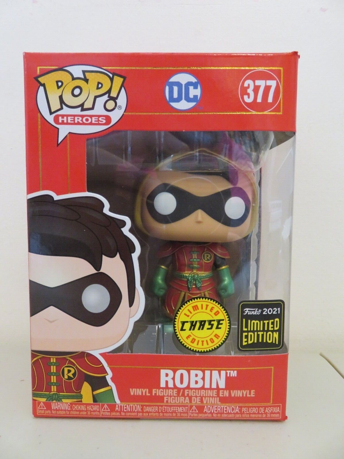 Funko Pop Heroes ROBIN #377 Metallic CHASE 1/500- DC Comics- Asia Only ...